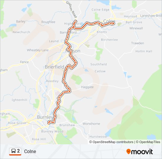 2 Route: Schedules, Stops & Maps - Colne (Updated)