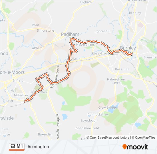 m1 Route: Schedules, Stops & Maps - Accrington (Updated)