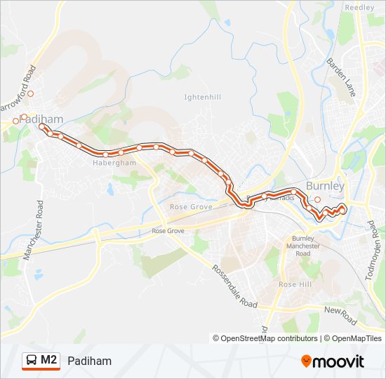 m2 Route: Schedules, Stops & Maps - Padiham (Updated)