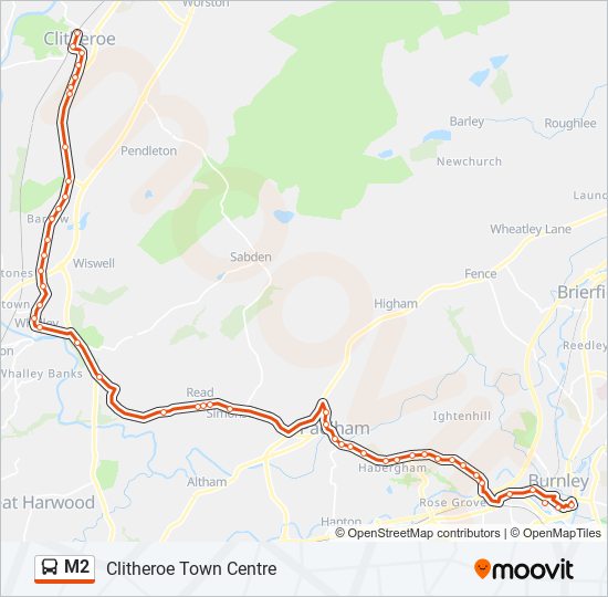 m2 Route: Schedules, Stops & Maps - Clitheroe Town Centre (Updated)