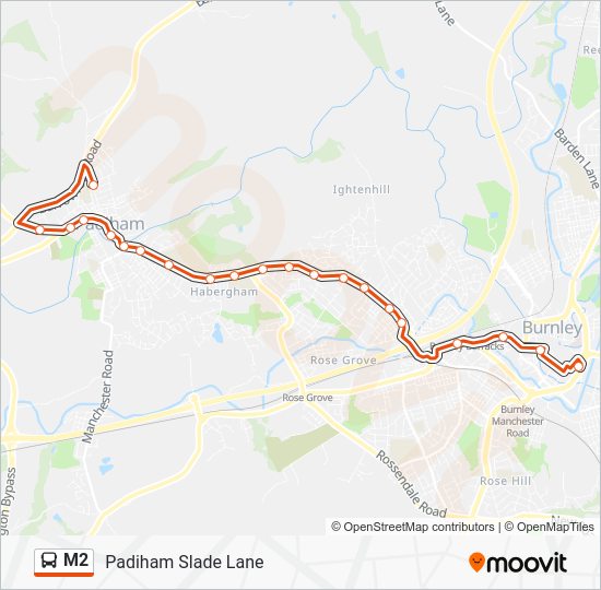 M2 Route: Schedules, Stops & Maps - Padiham Slade Lane (Updated)