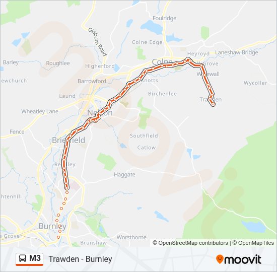 m3 Route: Schedules, Stops & Maps - Trawden (Updated)