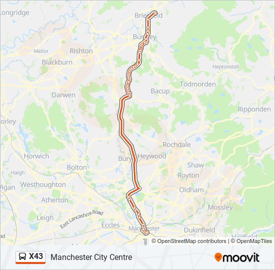 x43 Route: Schedules, Stops & Maps - Manchester City Centre (Updated)