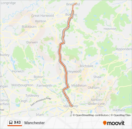 X43 Route: Schedules, Stops & Maps - Manchester (Updated)