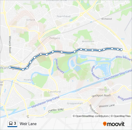 3 Route: Schedules, Stops & Maps - Weir Lane (Updated)