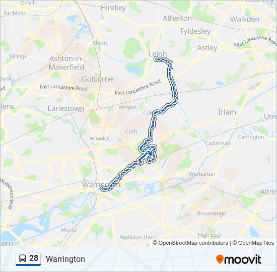 28 Route: Schedules, Stops & Maps - Warrington (Updated)