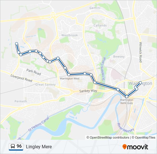 96 Route: Schedules, Stops & Maps - Lingley Mere (Updated)