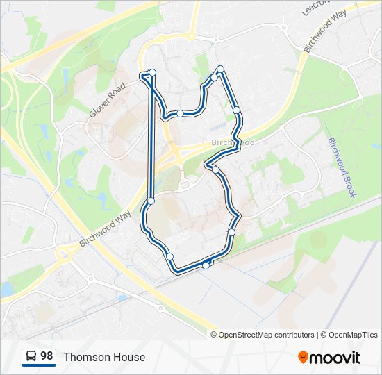 98 Route: Schedules, Stops & Maps - Thomson House (Updated)