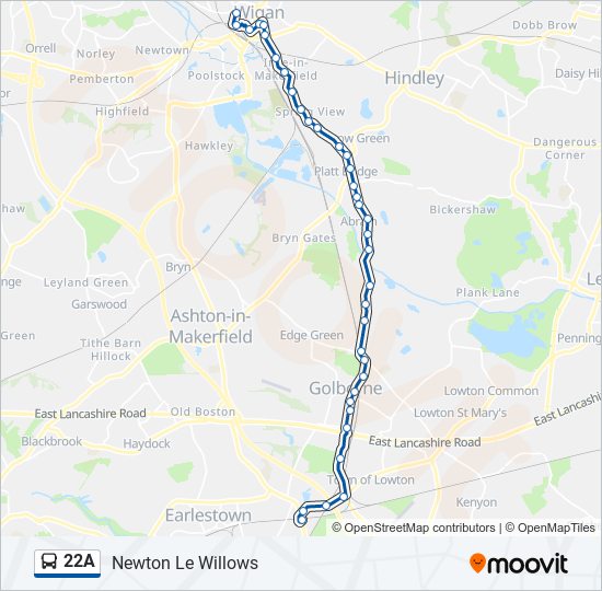 22a Route Schedules Stops Maps Newton Le Willows Updated 22a Route Schedules Stops Maps Newton Le Willows Updated