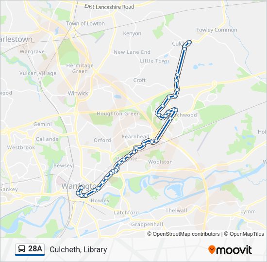 28A Route: Schedules, Stops & Maps - Culcheth, Library (Updated)