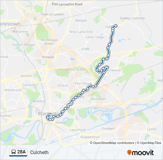 28a Route: Schedules, Stops & Maps - Culcheth (Updated)