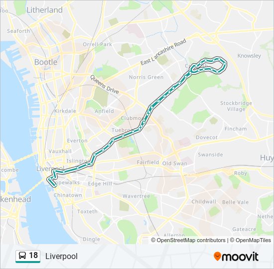 18 Route: Schedules, Stops & Maps - Liverpool (Updated)
