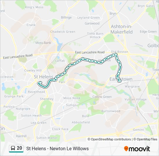 20 Route: Schedules, Stops & Maps - Earlestown Bus Station (Updated)