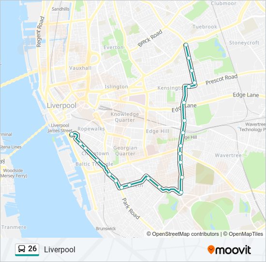 26 Route: Schedules, Stops & Maps - Liverpool (Updated)