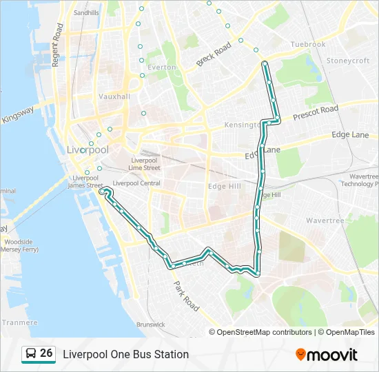 26 Route: Schedules, Stops & Maps - Liverpool One Bus Station (Updated)