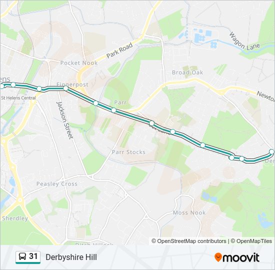 31 Route: Schedules, Stops & Maps - Derbyshire Hill (Updated)