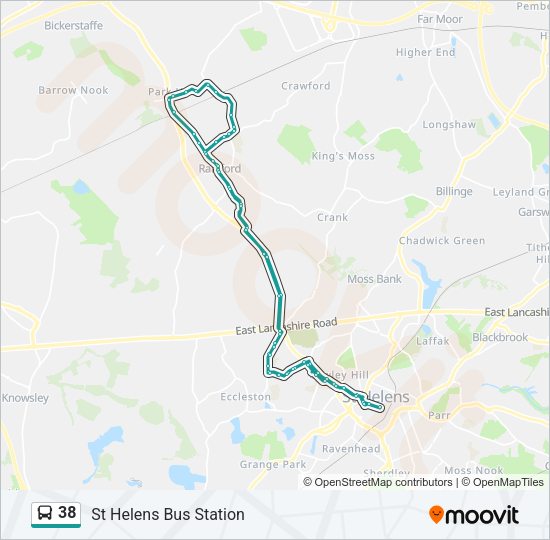 38 Route: Schedules, Stops & Maps - St Helens Bus Station (Updated)