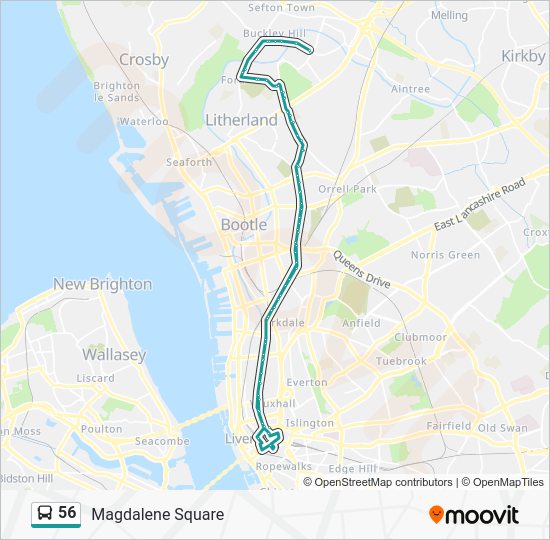 56 Route: Schedules, Stops & Maps - Magdalene Square (Updated)