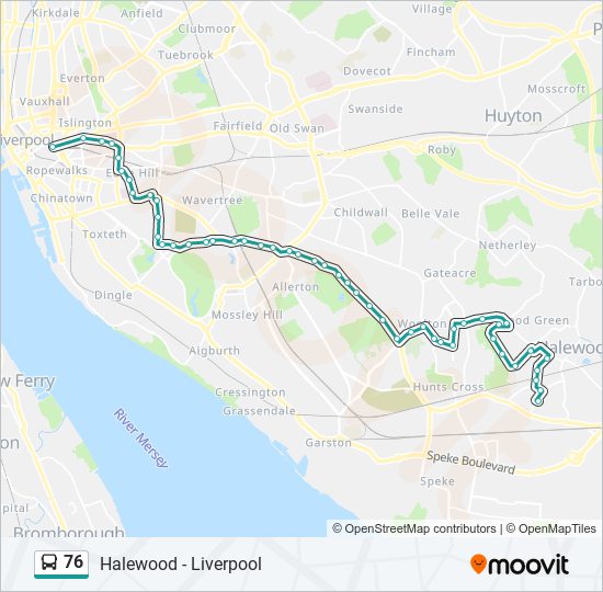 76 Route: Schedules, Stops & Maps - Liverpool (Updated)