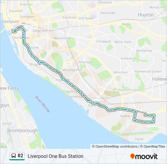 82 Route: Schedules, Stops & Maps - Liverpool One Bus Station (Updated)