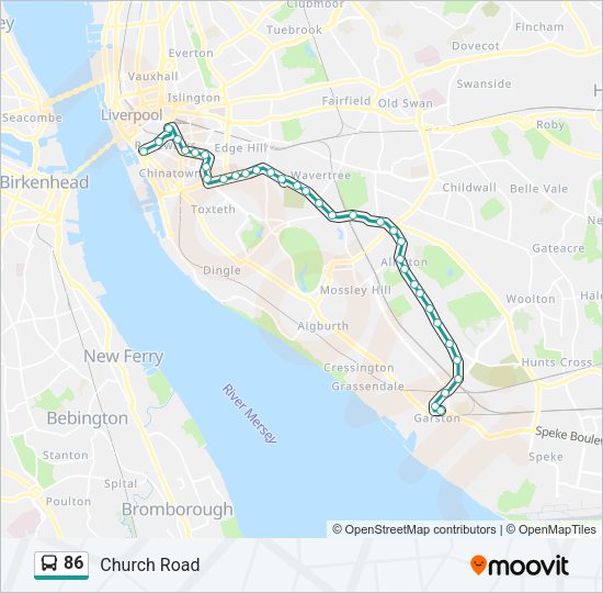 86 Route: Schedules, Stops & Maps - Church Road (Updated)