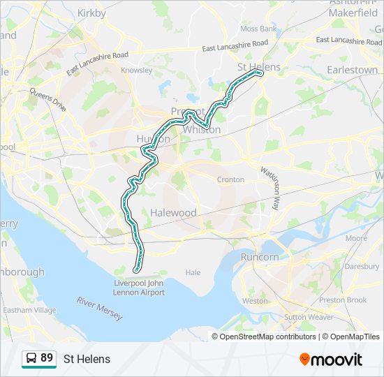 89 Route: Schedules, Stops & Maps - St Helens (Updated)