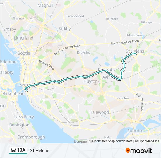 10a Route: Schedules, Stops & Maps - St Helens (Updated)