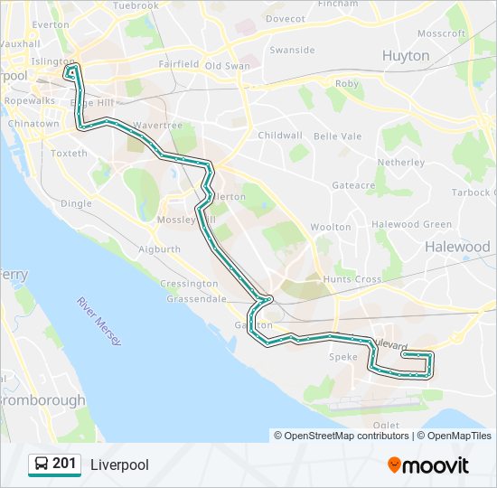201 Route: Schedules, Stops & Maps - Liverpool (Updated)