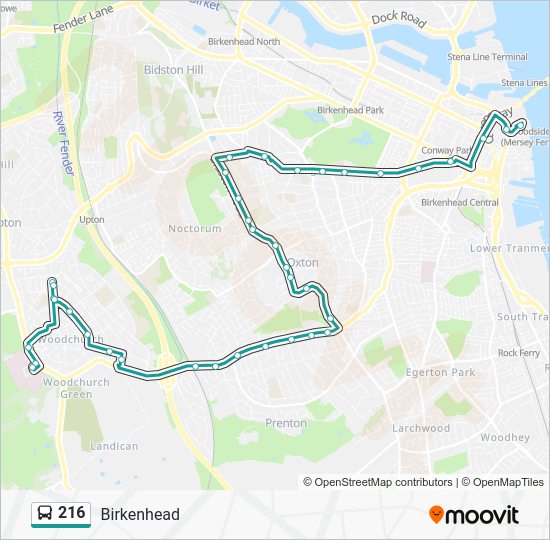 216 Route: Schedules, Stops & Maps - Arrowe Park Hospital (Updated)