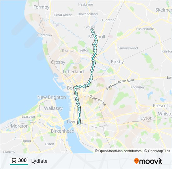 300 Route: Schedules, Stops & Maps - Lydiate (Updated)