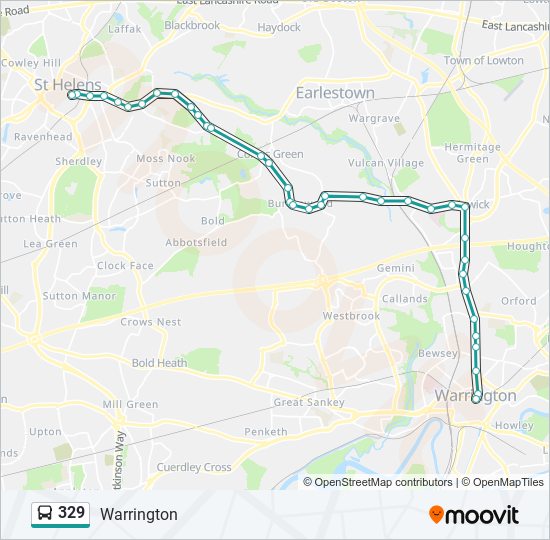 329 Route: Schedules, Stops & Maps - Warrington (Updated)