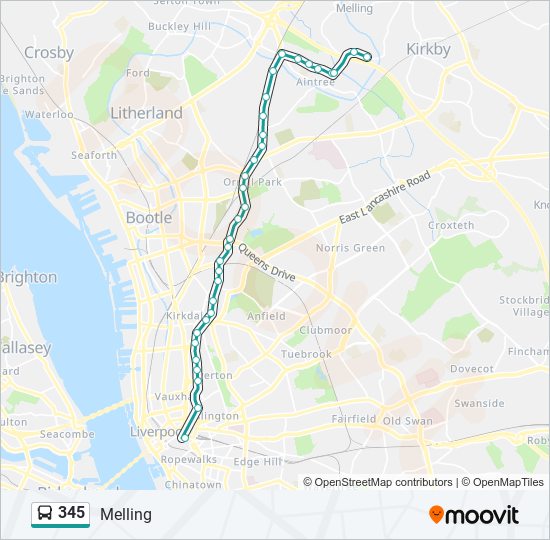 345 Route: Schedules, Stops & Maps - Melling (Updated)