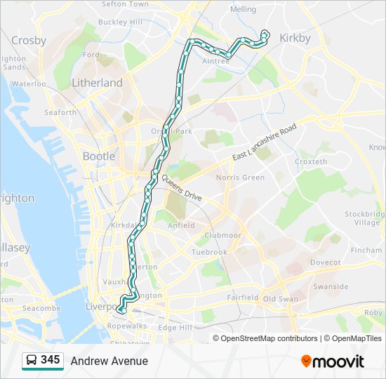 345 Route: Schedules, Stops & Maps - Andrew Avenue (Updated)