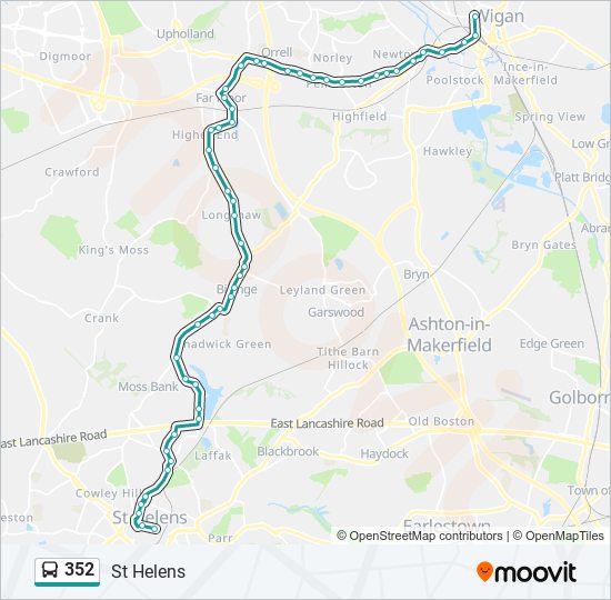 352 Route: Schedules, Stops & Maps - St Helens (Updated)
