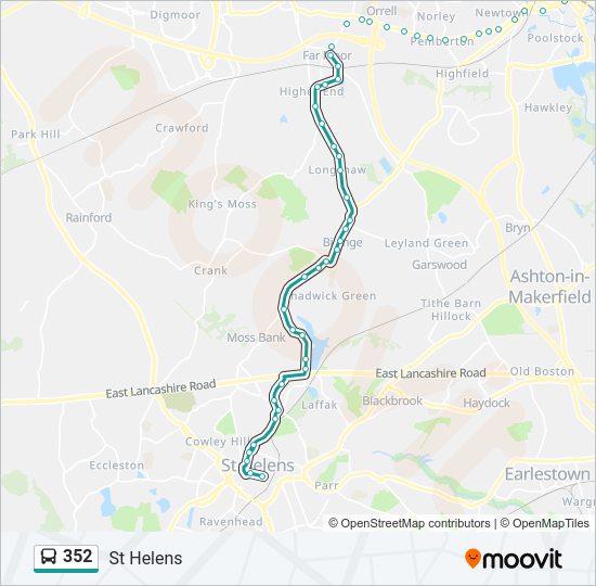 352 Route: Schedules, Stops & Maps - St Helens (Updated)