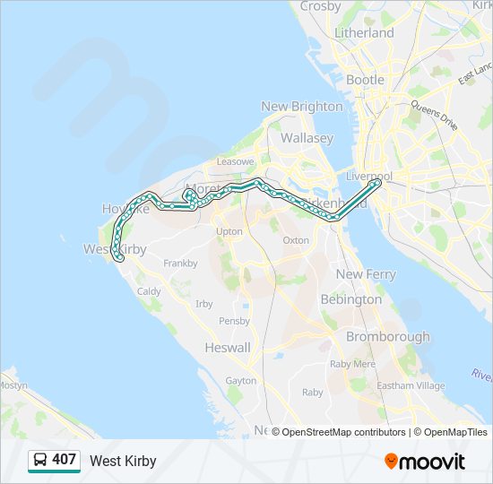 407 Route: Schedules, Stops & Maps - West Kirby (Updated)