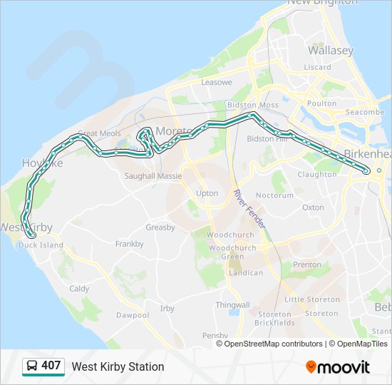 407 Route: Schedules, Stops & Maps - West Kirby Station (Updated)