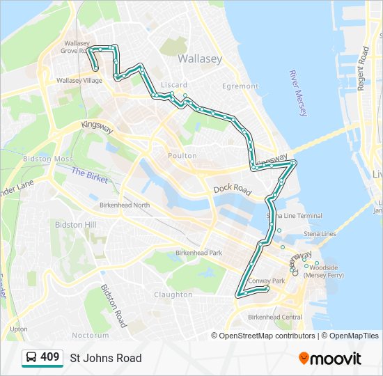 409 Route: Schedules, Stops & Maps - St Johns Road (Updated)