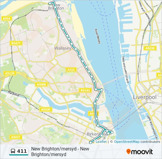 411 Route: Schedules, Stops & Maps - Birkenhead