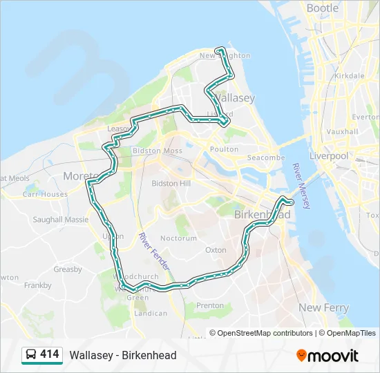 414 Route: Schedules, Stops & Maps - Woodside Bus Station (Updated)