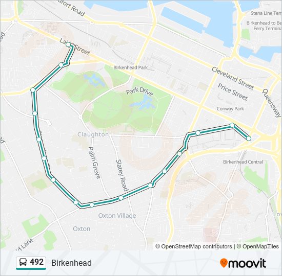 492 Route: Schedules, Stops & Maps - Claughton (Updated)