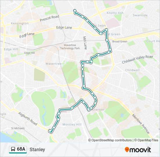 68a Route: Schedules, Stops & Maps - Stanley (Updated)