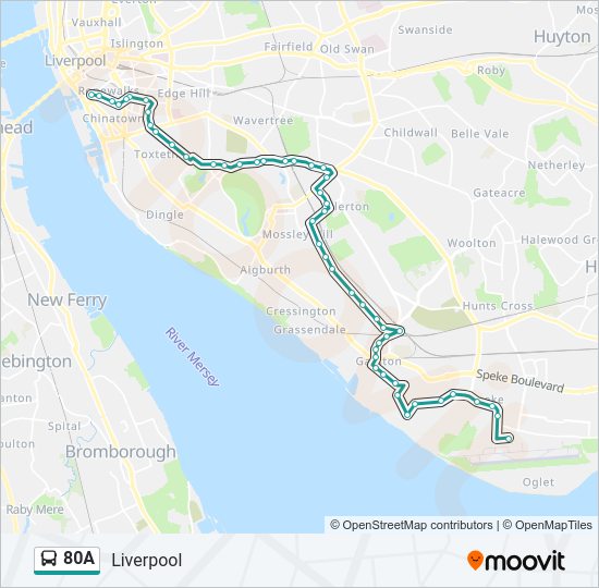 80a Route: Schedules, Stops & Maps - Liverpool (Updated)