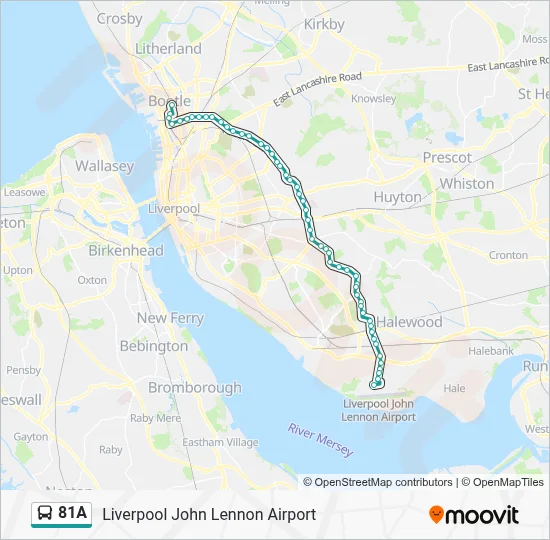 81A Route: Schedules, Stops & Maps - Liverpool John Lennon Airport ...