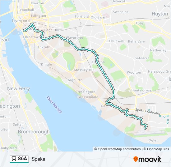86a Route: Schedules, Stops & Maps - Speke (Updated)