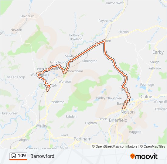 109 Route: Schedules, Stops & Maps - Barrowford (Updated)