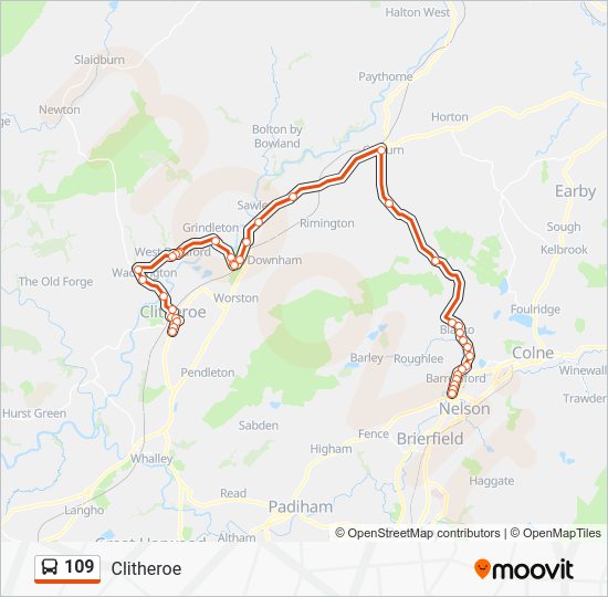 109 Route: Schedules, Stops & Maps - Clitheroe (Updated)