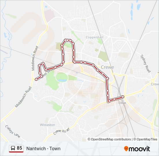 85 Route: Schedules, Stops & Maps - Crewe Arms Hotel (Updated)