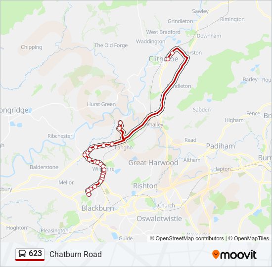 623 Route: Schedules, Stops & Maps - Chatburn Road (Updated)
