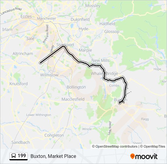 199 Route: Schedules, Stops & Maps - Buxton, Market Place (Updated)